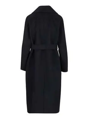 Max Mara Double-breasted Hand-sewn Wool Coat - Blue