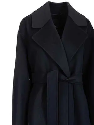 Max Mara Double-breasted Hand-sewn Wool Coat - Blue