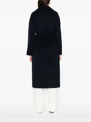 Max Mara Double-breasted Hand-sewn Wool Coat - Blue