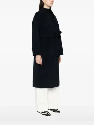 Max Mara Double-breasted Hand-sewn Wool Coat - Blue