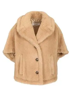 Max Mara Corvino Cape In Alpaca And Cashmere - Cream