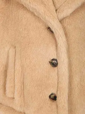 Max Mara Corvino Cape In Alpaca And Cashmere - Cream