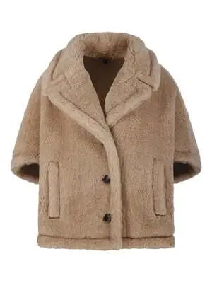Max Mara Corvino Cape In Alpaca And Cashmere - Cream