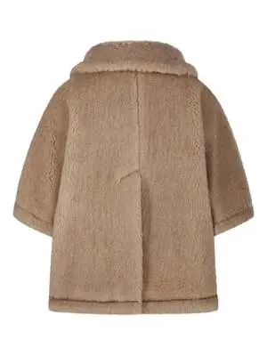Max Mara Corvino Cape In Alpaca And Cashmere - Cream