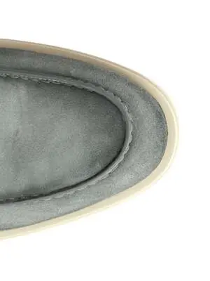 Santoni Suede Loafers With Contrast Stitching