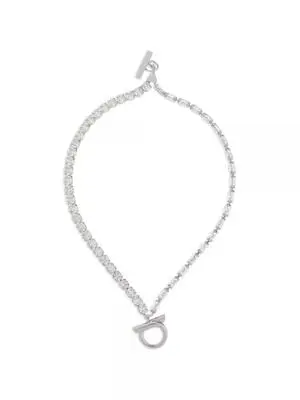 FERRAGAMO Gancini Crystal-embellished Bracelet - Silver
