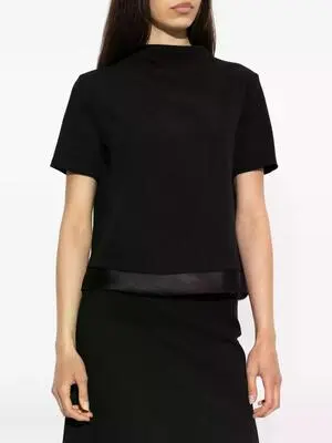 JIL SANDER Wool Top With Satin Trim
