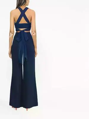 Alberta Ferretti Midnight Silk Lace Crop Top
