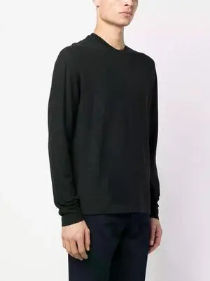 ZANONE Long-sleeved Cotton T-shirt - Black