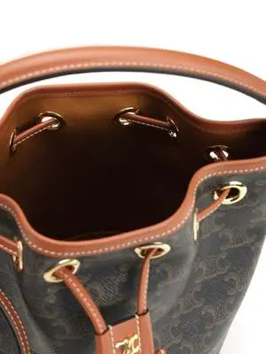 Celine Triomphe Canvas And Calfskin Bucket Bag