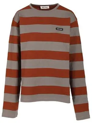 Miu Miu Striped Long Sleeve T-shirt - Multicolor