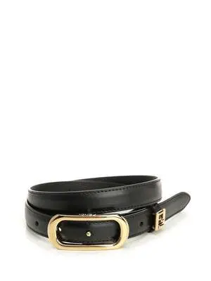 Fendi Ff Leather Belt - Black