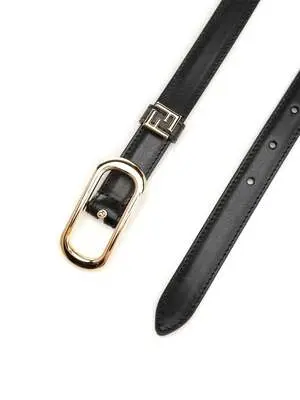 Fendi Ff Leather Belt - Black
