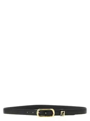 Fendi Ff Leather Belt - Black