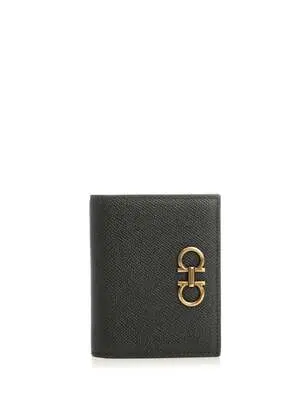 FERRAGAMO Compact Gancini Wallet - Black