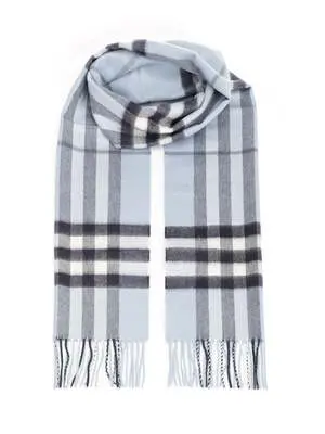 Burberry Cashmere Check Scarf - Blue