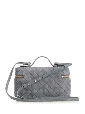 Bottega Veneta Vanity Case Bang Bang Woven Lamb Skin - Blue