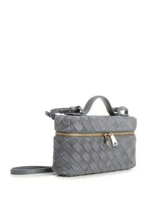 Bottega Veneta Vanity Case Bang Bang Woven Lamb Skin - Blue
