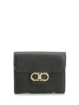 FERRAGAMO Gancini Compact Wallet - Black