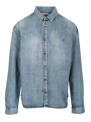 Saint Laurent Cassandre Denim Shirt - Blue
