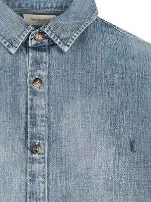 Saint Laurent Cassandre Denim Shirt - Blue