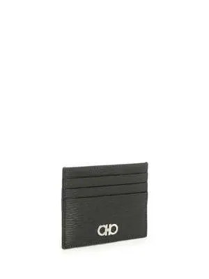 FERRAGAMO Gancini Credit Card Holder - Black