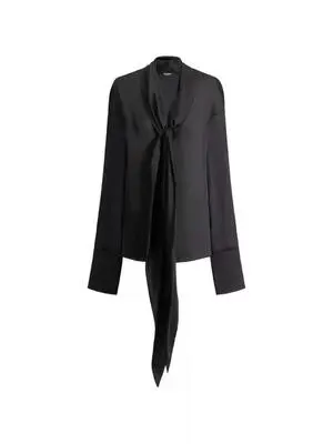 Balmain Silk Shirt With Tie Collar
