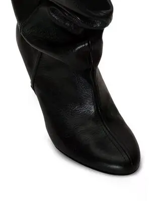 Balmain No Wedge Textured Leather Ankle Boots