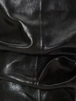 Balmain No Wedge Textured Leather Ankle Boots