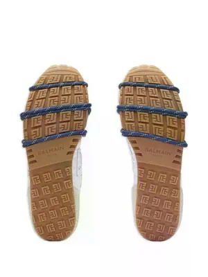 Balmain Racer 45 Trainers In Nylon And Suede - Neutrals