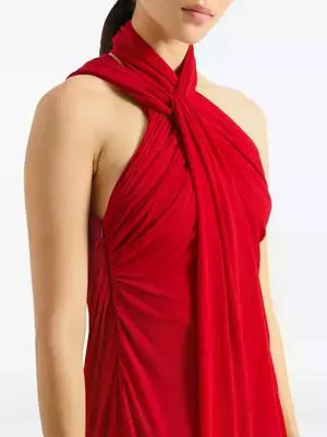 Balmain Long Draped Jersey Dress