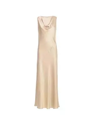 Antonelli Firenze Cowl Neck Sleeveless Maxi Dress - Neutrals