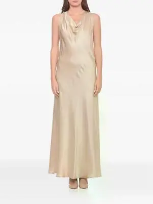 Antonelli Firenze Cowl Neck Sleeveless Maxi Dress - Neutrals