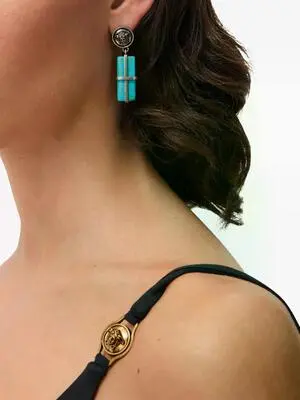 Versace Medusa Aura Drop Earrings - Silver