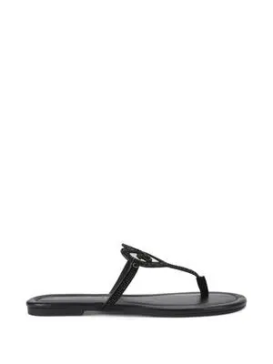 Kurt Geiger Embellished Heart T-bar Sandals - Black