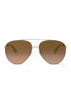 Burberry Pilot Shape Metal Sunglasses - Gold