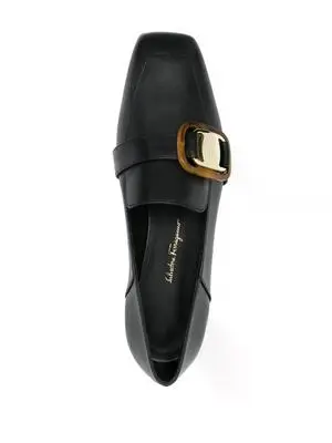 FERRAGAMO Logo-plaque Leather Loafers