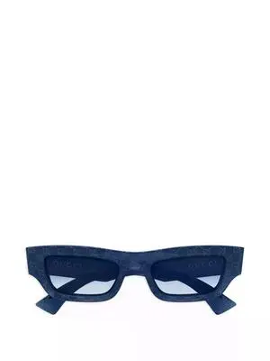 Gucci Gg Monogram Rectangle Frame Sunglasses - Blue