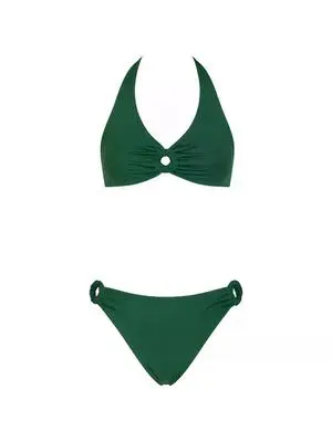 FISICO Halterneck Bikini With Ring Detail - Green