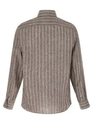 Brunello Cucinelli Pinstriped Canvas Shirt