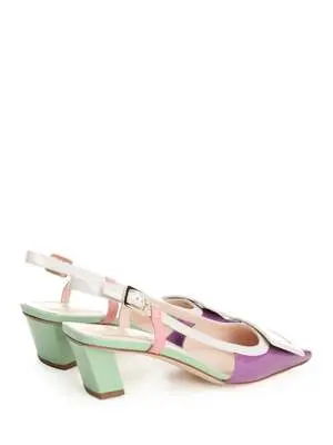 ROGER VIVIER Belle Vivier Patent Leather Slingback Pumps - Multicolor