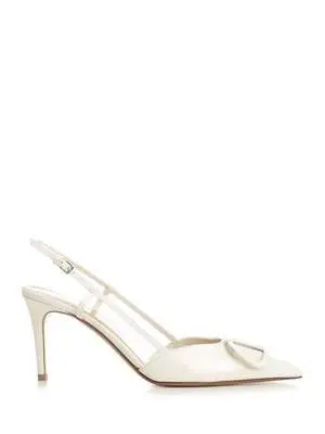 Valentino Garavani V Logo Signature Slingback Pumps - White