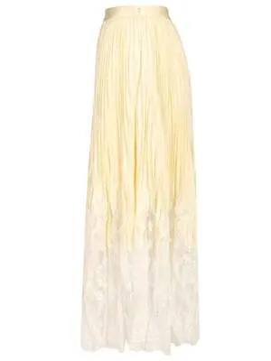 SELF-PORTRAIT Satin Lace Midi Skirt