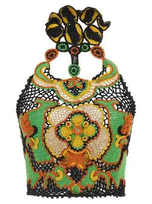 Etro Crochet Floral Pattern Top - Multicolor