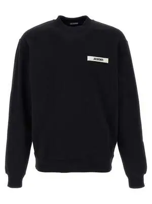 Jacquemus Le Sweatshirt Gros Grain Crewneck Sweatshirt - Black