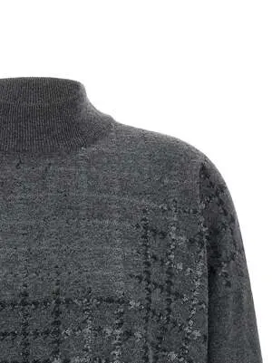 Brunello Cucinelli Cashmere Sequin Pattern Turtleneck Sweater