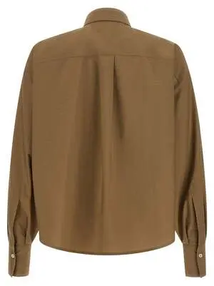 Brunello Cucinelli Embellished Cotton Blend Poplin Shirt