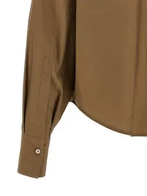 Brunello Cucinelli Embellished Cotton Blend Poplin Shirt