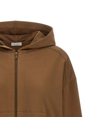 Brunello Cucinelli Shiny Trims" Monile Hoodie - Brown