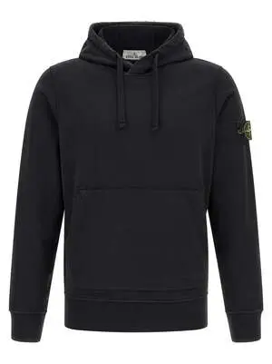 Stone Island 6100062 Garment-dyed Organic Cotton Hoodie - Black